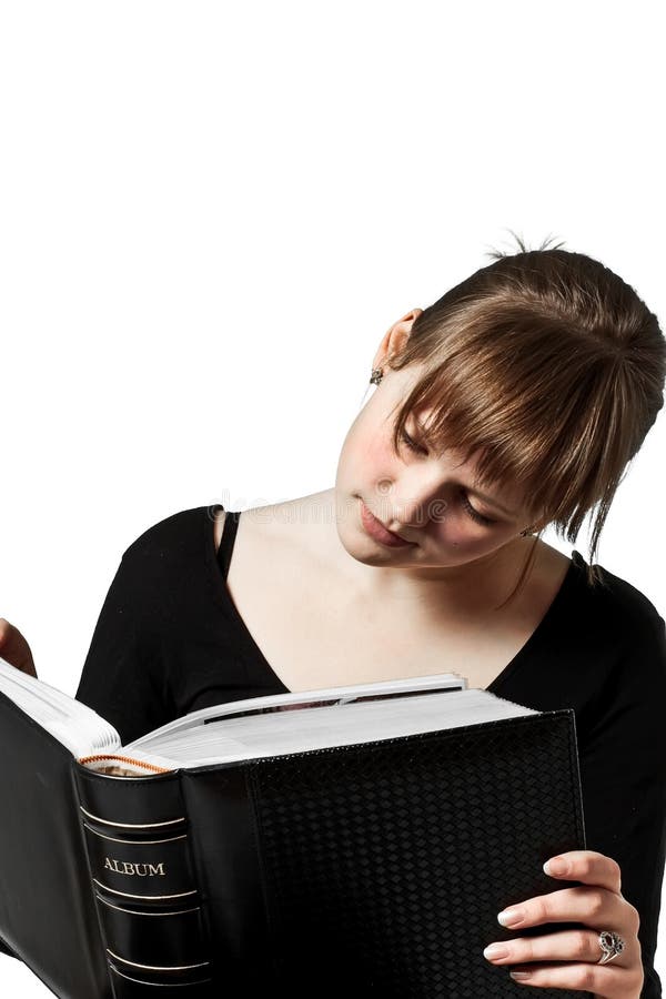 Woman reading big book stock image. Image of people, white - 14508329