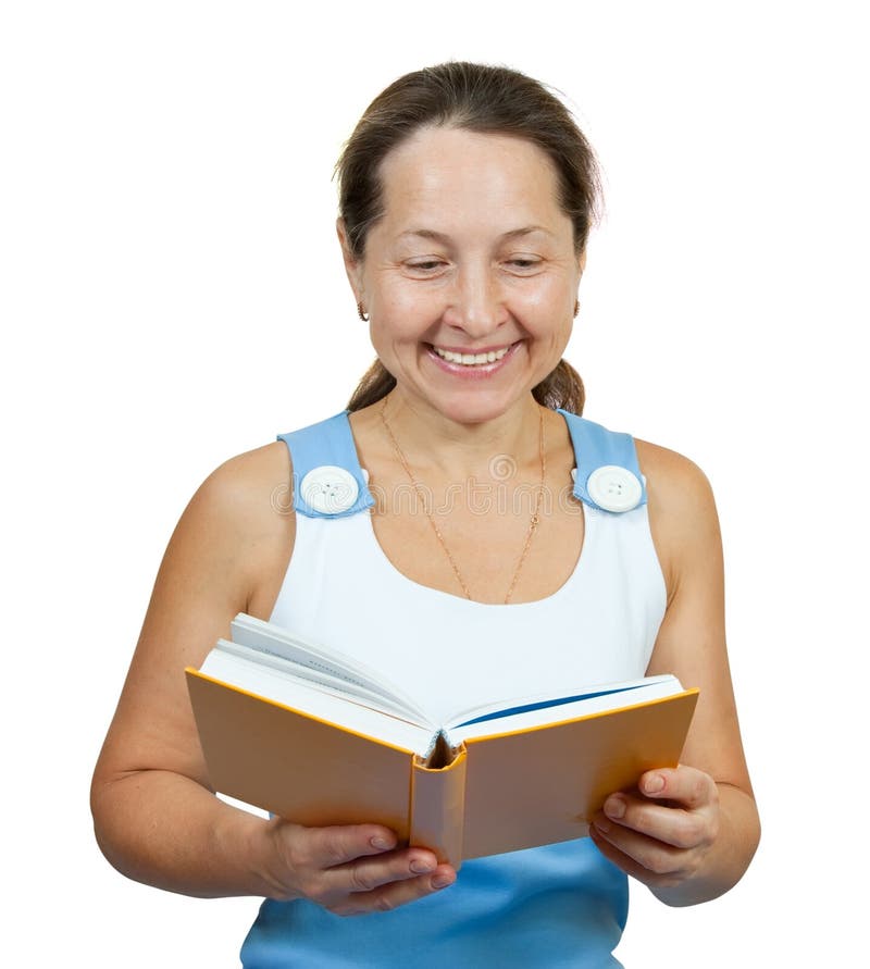 Woman reading book stock image. Image of senior, teacher - 18671125