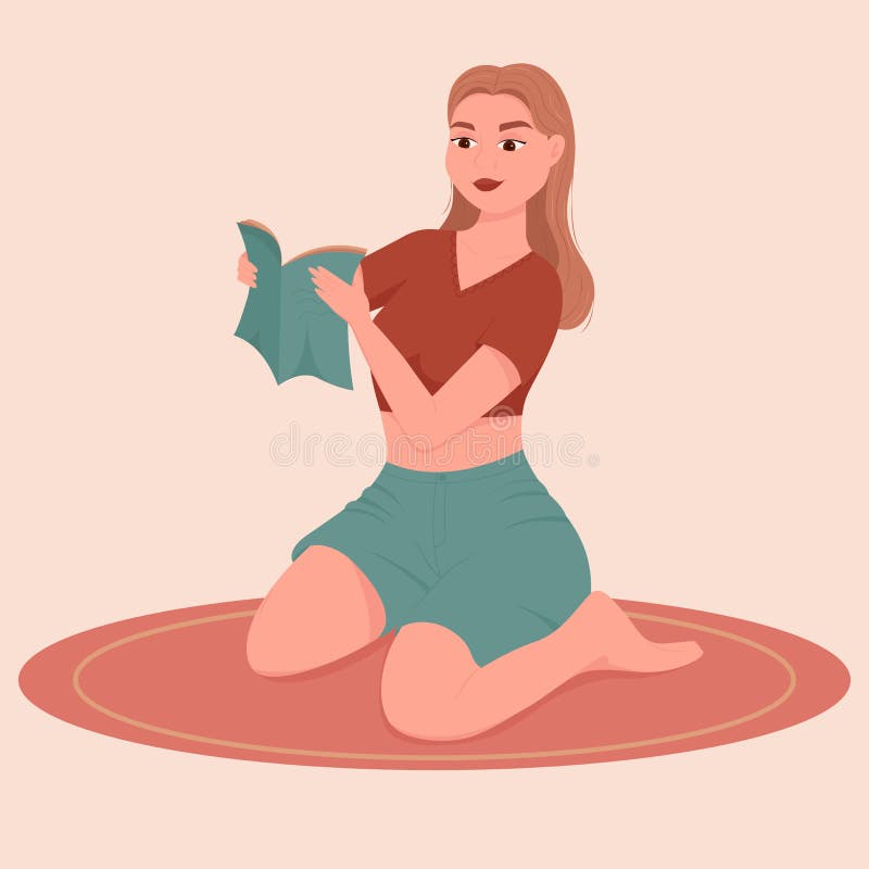 Woman Reading Book. Distance Studying. Read More Book Concept Stock ...