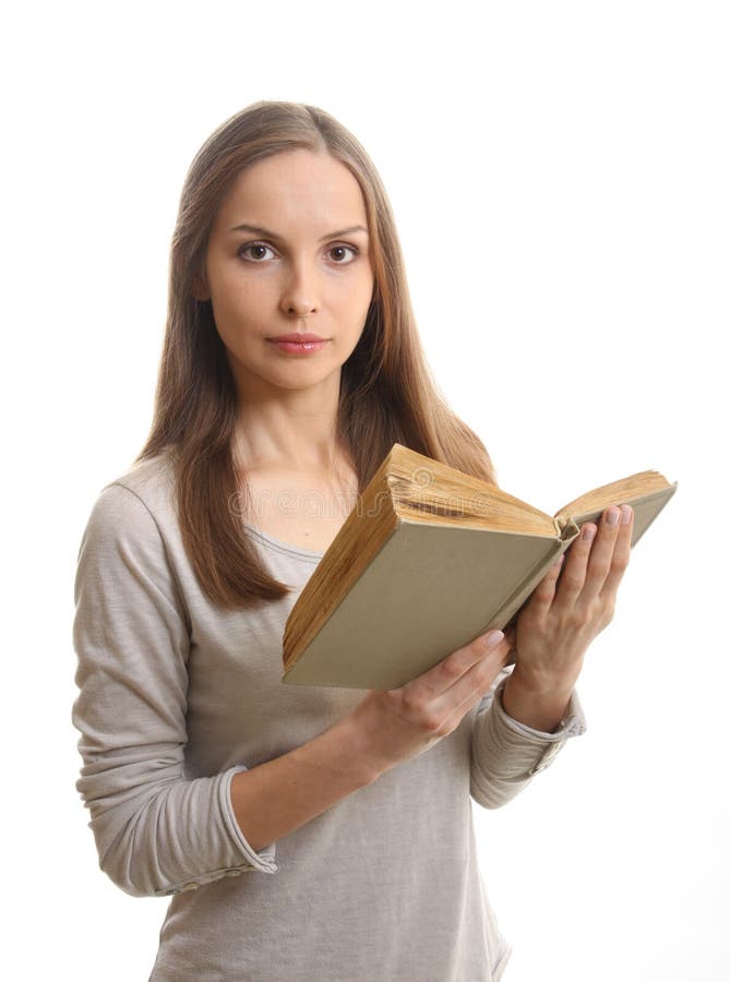 Woman Reading a Book, Isolated Stock Image - Image of reading, head ...