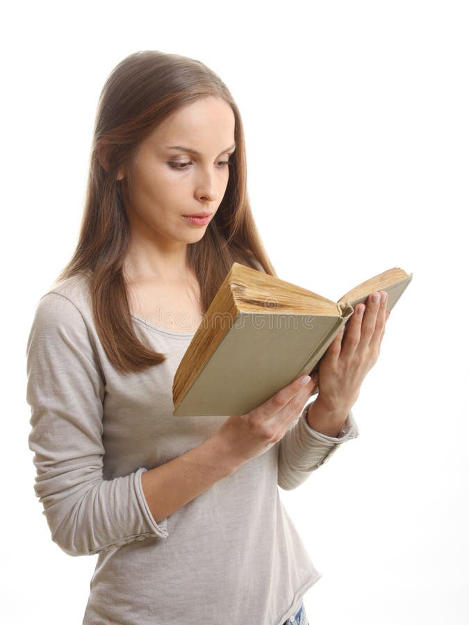 Woman Reading a Book, Isolated Stock Image - Image of businesswoman ...