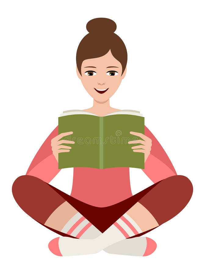 Woman is reading a book stock vector. Illustration of person - 180570310