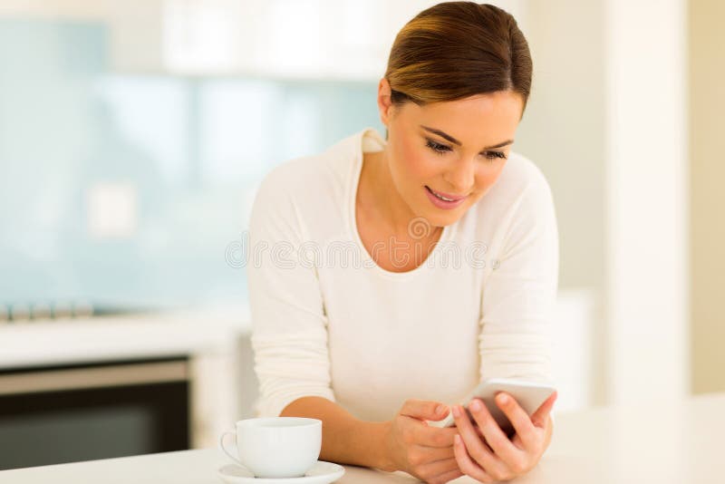 Woman reading emails stock photo. Image of portrait, close - 54451036