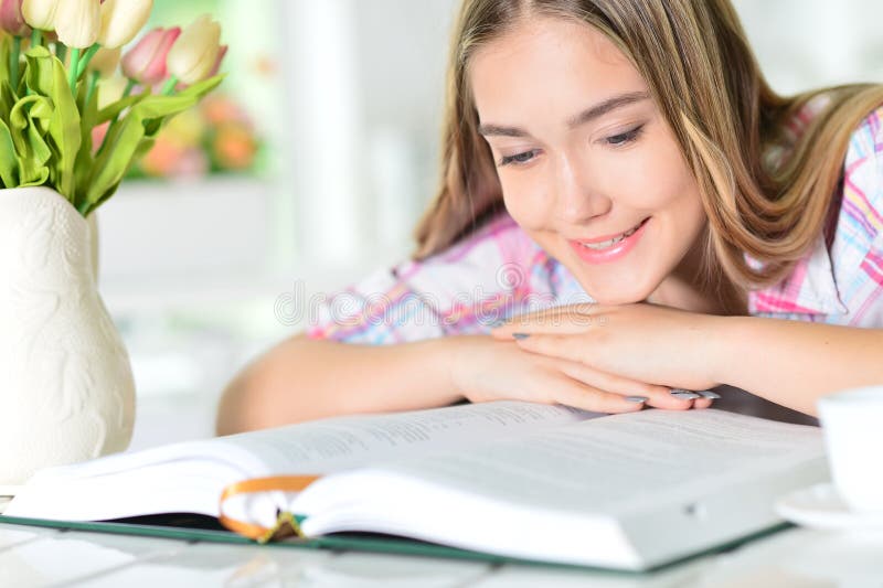 Woman Reading Interesting Book Stock Image - Image of learn, charming ...