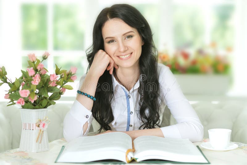 Woman Reading Interesting Book Stock Image - Image of beautiful, color ...