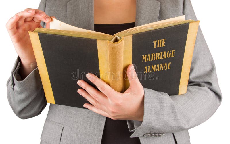 Woman Reading a Marriage Almanac Stock Image - Image of ceremony, bride ...