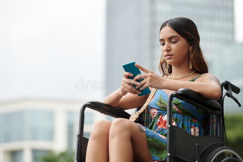 Woman Reading Notification on Smartphone Stock Image - Image of ...