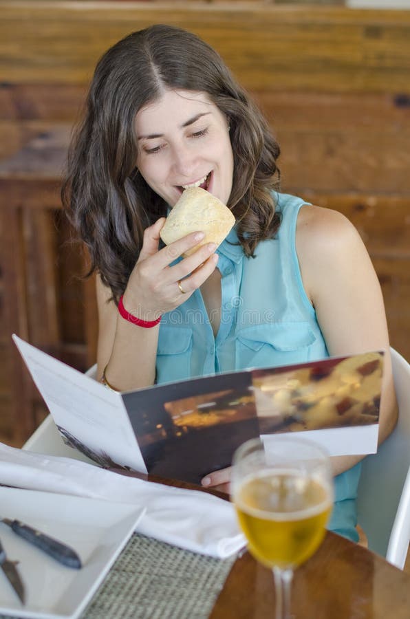 Woman Reading Restaurant Menu Stock Photo - Image of restaurant, dining ...