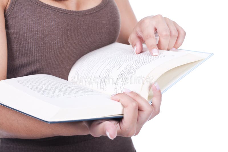 Woman reads a book stock photo. Image of look, hardcover - 20607858