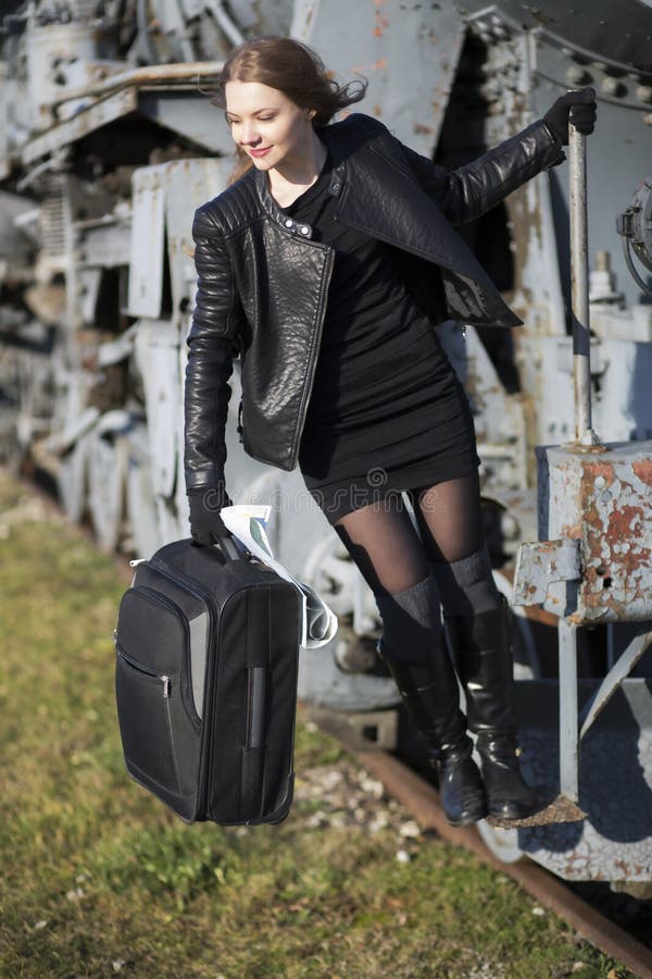 Woman Ready To Jump Off Train Stock Photos - Free & Royalty-Free Stock ...