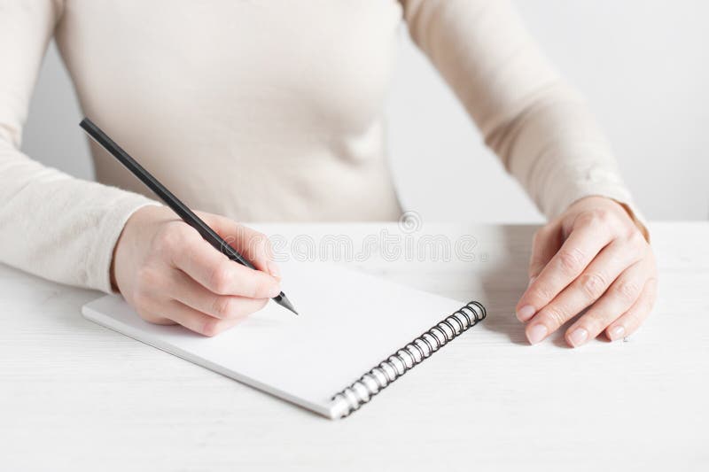 Woman is Ready To Make Notes Stock Image - Image of seat, education ...