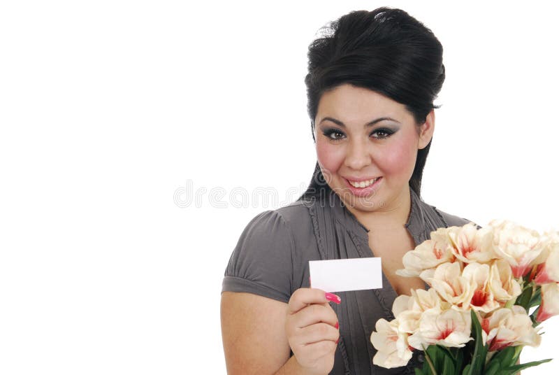 Woman recieving flowers stock image. Image of friendship - 17372705