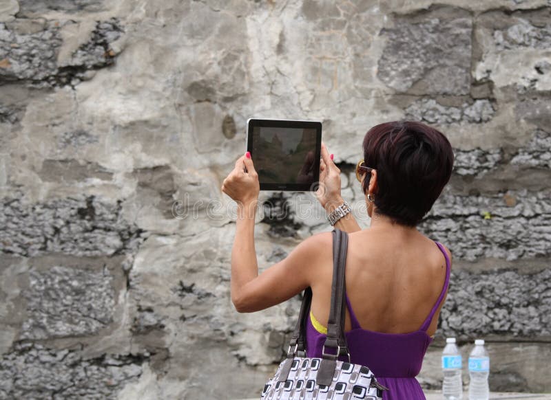 Woman Recording Festival with Tablet Editorial Image - Image of canada ...