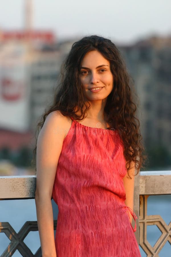 Woman in red stock photo. Image of color, model, long - 1503540