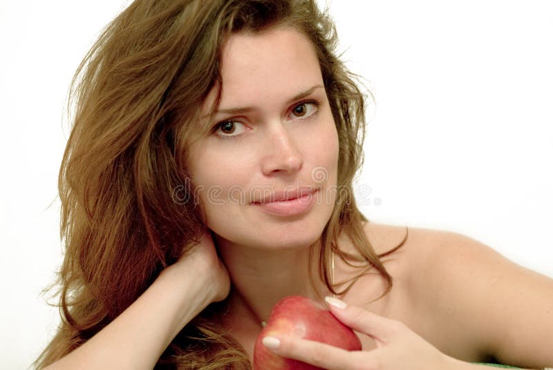 Woman with red apple stock photo. Image of healthy, hands - 2717782