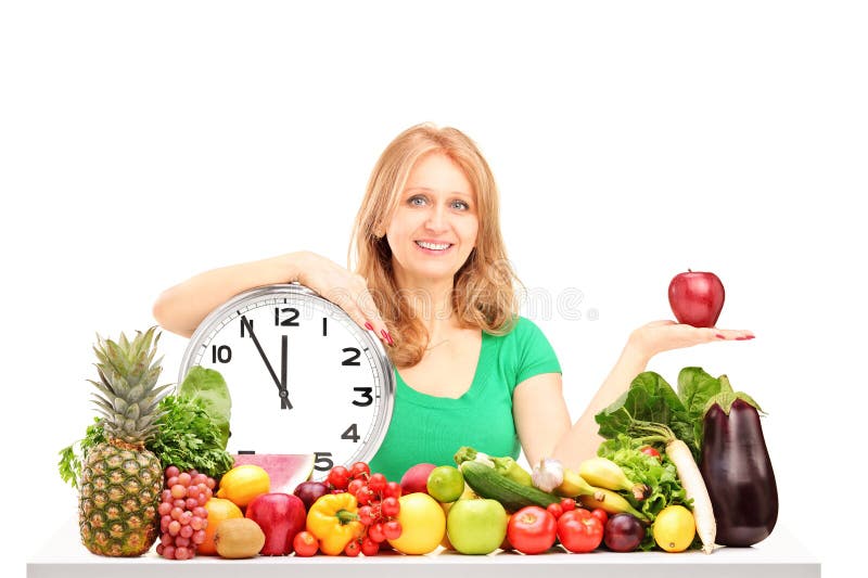 Apple Clock Healthy Eating Food Stock Photo - Image of breakfast ...