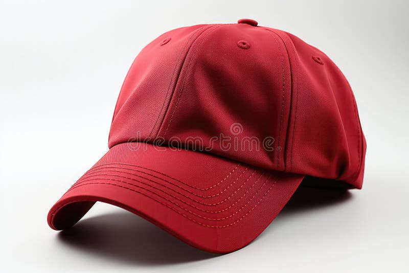 Woman Red Cap on White Background. Generative AI Stock Illustration ...
