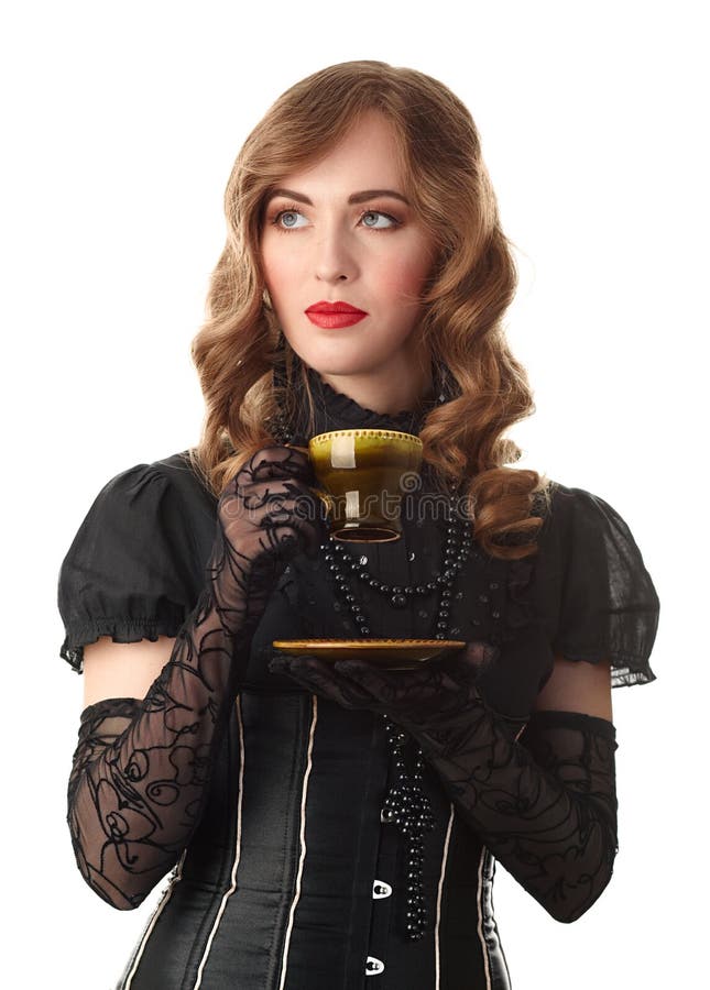 Woman with red cup stock image. Image of person, coffee - 29236857