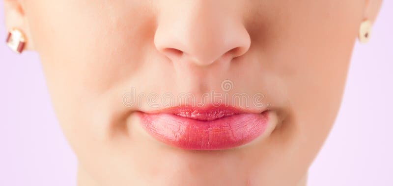 Woman with Red Lips Close Up Smoking French Inhale Stock Image - Image ...