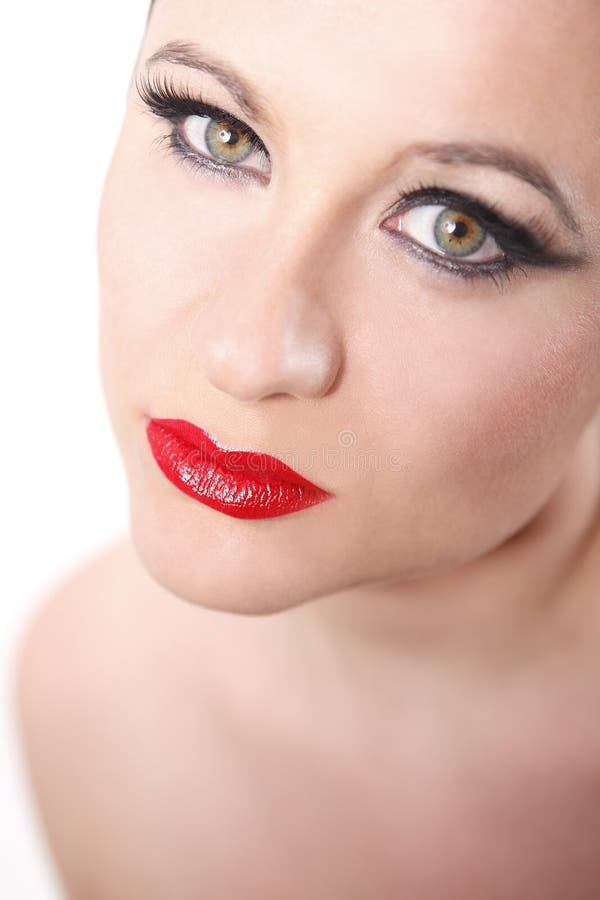 Woman with red lips stock photo. Image of lips, head - 39276116