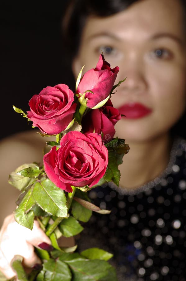 Single red rose in hand stock image. Image of dating - 17003491