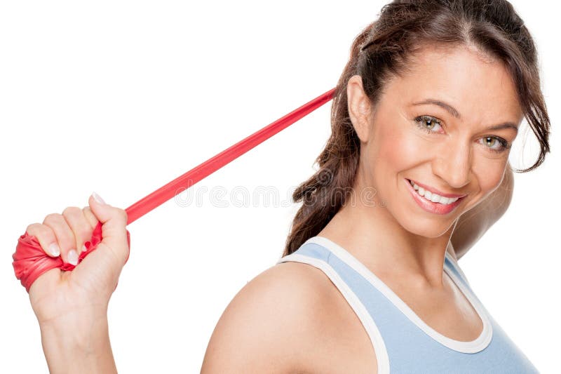 Woman with red rubber band stock photo. Image of fresh - 25781162