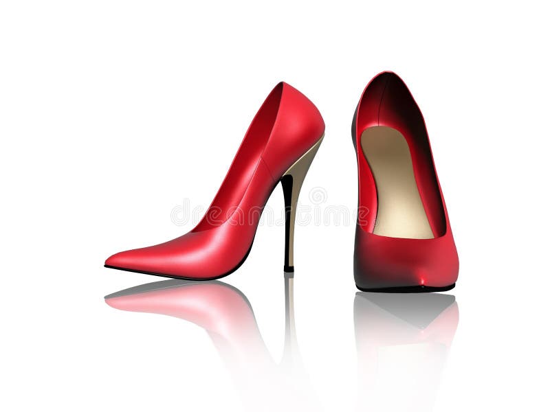 Woman Red shoes stock illustration. Illustration of female - 51233894