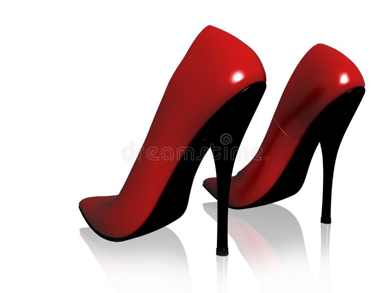 Woman red shoes stock illustration. Illustration of elegance - 51233609