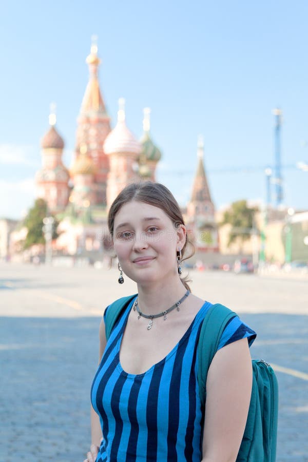 Woman on Red Square in Moscow Stock Image - Image of russia, caucasian ...