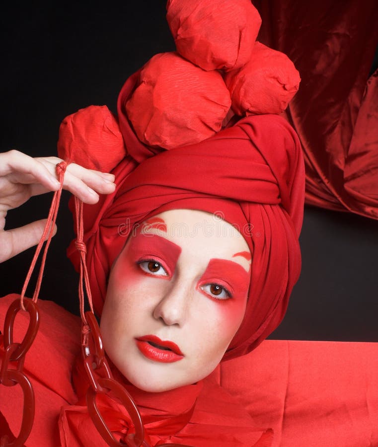 Woman in red. stock image. Image of girl, lips, actress - 40095343