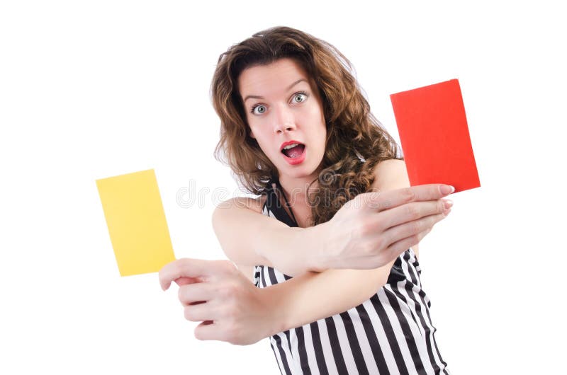 Woman Referee Hands Up Smile Stock Image - Image of athletic, adult ...