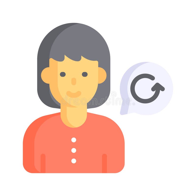 Woman with Refresh Icon, Symbolizing Customer Service and Support Stock ...