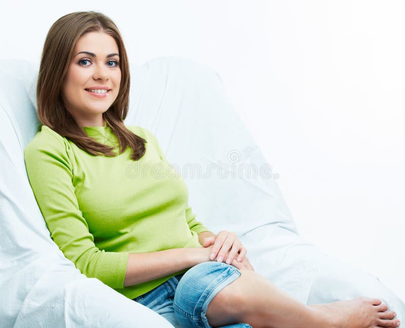 Woman relax at home. stock image. Image of cute, bedroom - 31156225