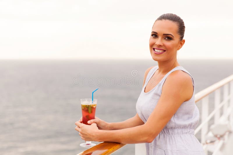 Woman relaxing cruise stock photo. Image of beautiful - 47790824