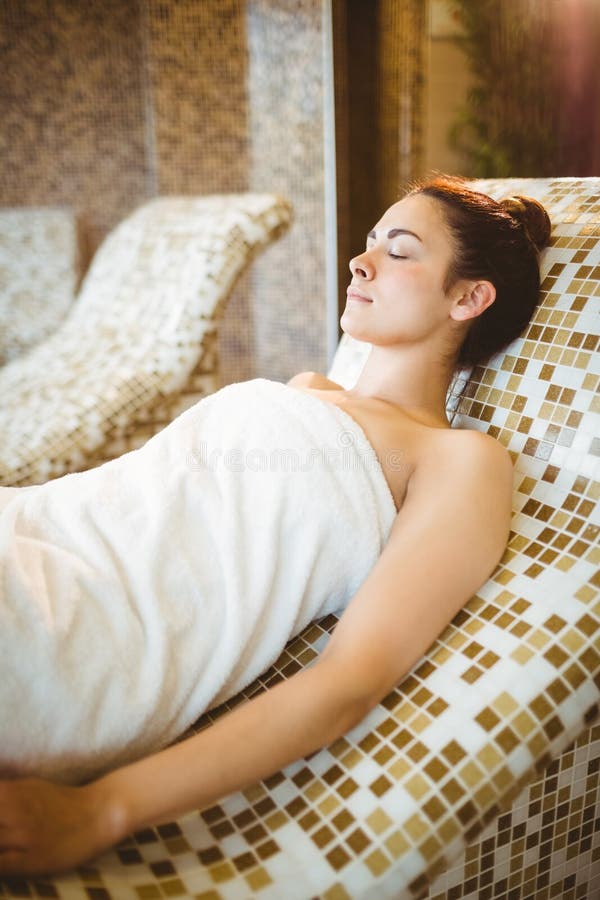 Woman Relaxing while Lying Down Stock Image - Image of therapy ...