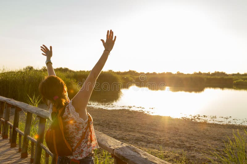 Woman released stock photo. Image of horizontal, nature - 76538520