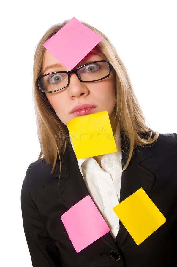Woman with tax reminders stock photo. Image of japanese - 67797820