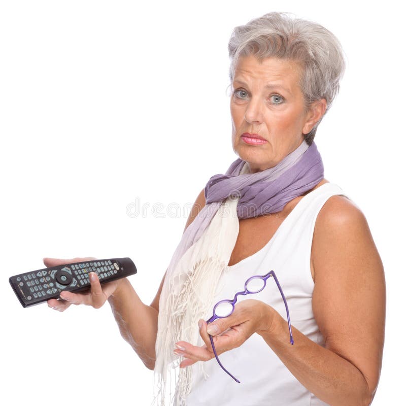 Woman with remote control stock image. Image of beautiful - 25116277