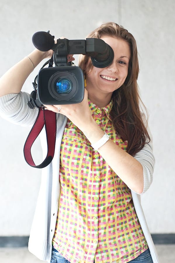Woman Reporter Reporting from Field Stock Photo - Image of beautiful ...