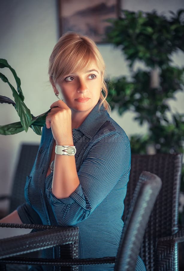 Only woman in a restaurant stock image. Image of relaxation - 36190047