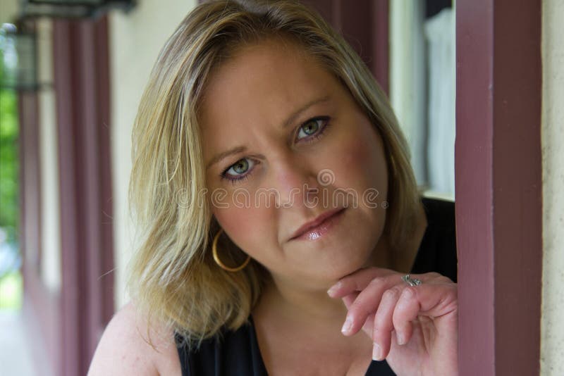 Woman resting on hand stock photo. Image of beautiful - 20062626