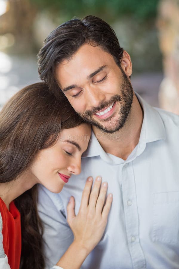 Woman Resting Her Head On Mans Shoulder Stock Image Image Of Female