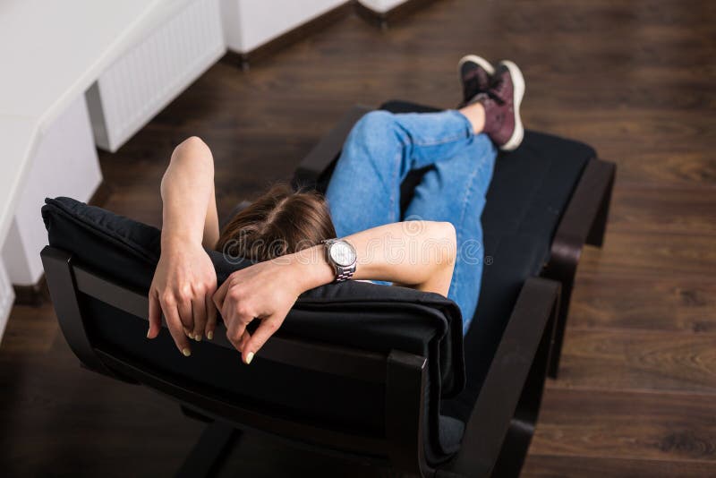 Woman resting at her home stock image. Image of beautiful - 91509955