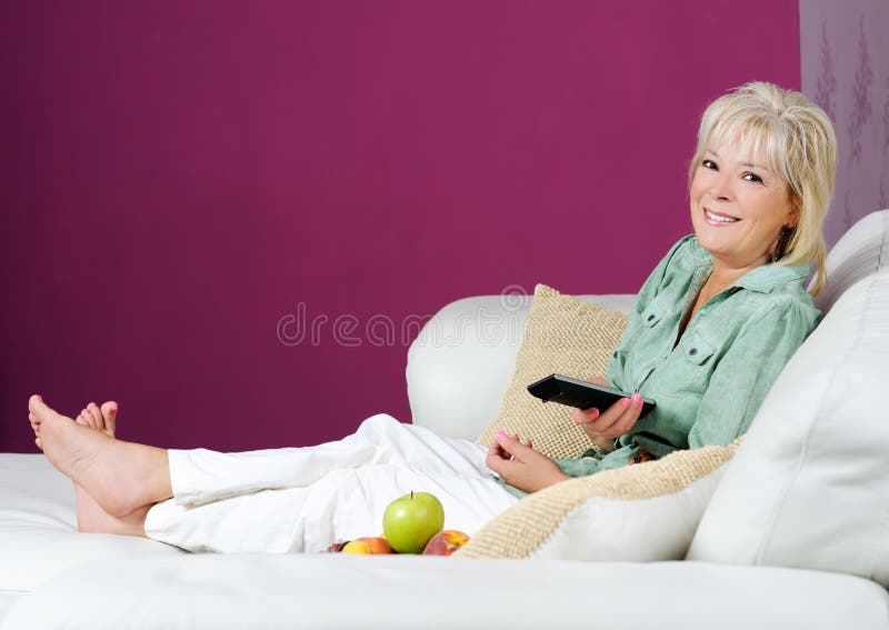 Woman resting at home stock photo. Image of caucasian - 26052392