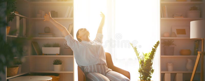 Woman resting at home stock image. Image of floor, adult - 244621639