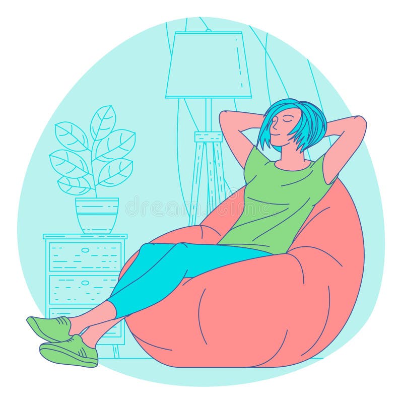 Cartoon Woman Resting Chair Stock Illustrations – 1,338 Cartoon Woman ...