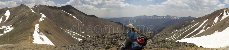 A Woman Rests on the Silver Creek Trail Stock Image - Image of daypack ...