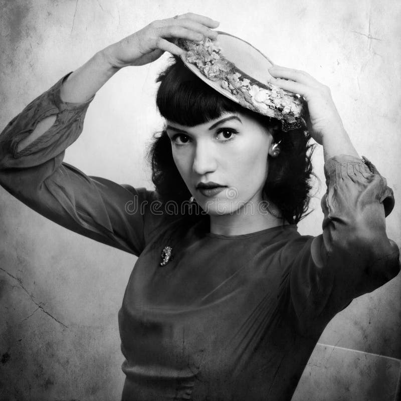 Woman Retro Portrait in 1920. Stock Photo - Image of person, front ...