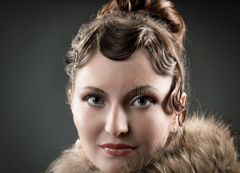 Woman Retro Revival Portrait. Stock Photo - Image of elegance, beauty ...