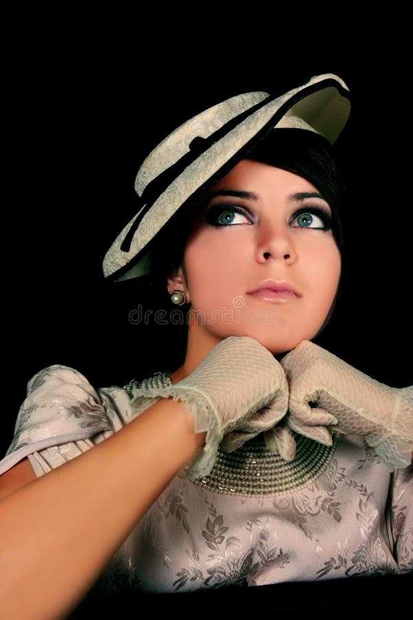 Woman in retro style stock image. Image of attractive - 11321029